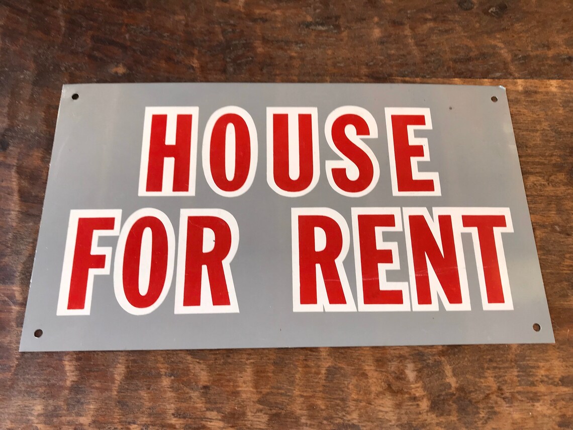 Vintage Gray House for Rent Thin Metal Sign - Etsy
