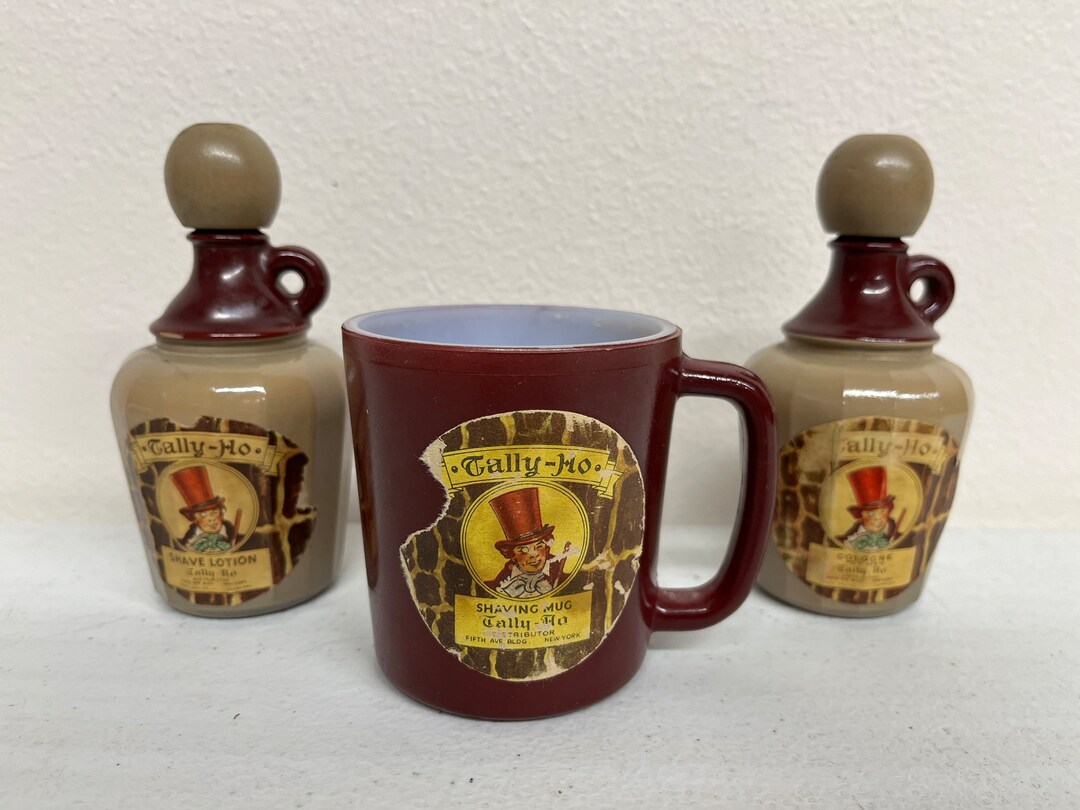 Vintage Tally-ho Shave Mug With Cologne and Shave Lotion Bottles - Etsy