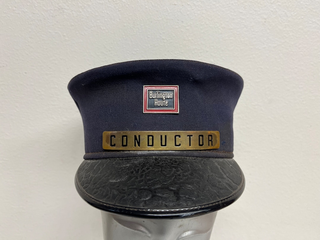 Vintage Burlington Route Train Conductors Hat With Badge by - Etsy