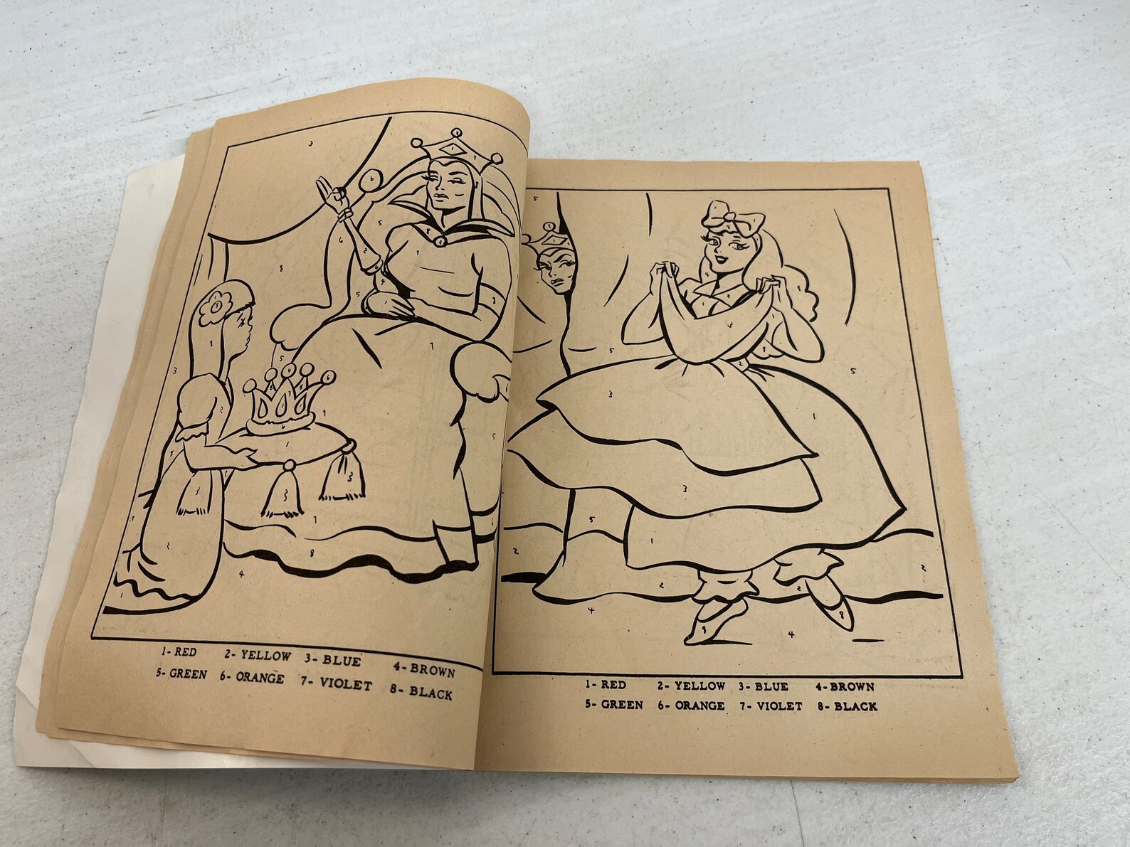 Vintage Snow White and the Seven Dwarfs Color by Number Story Book ...