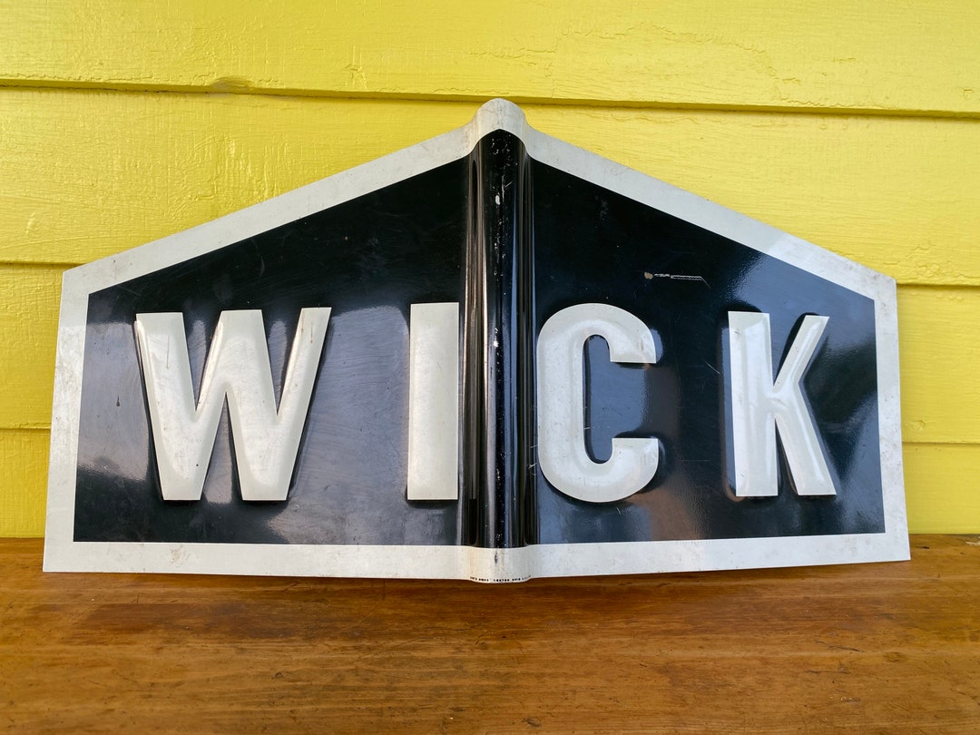 Vintage 1983 WICK Odd Shaped Embossed Metal Sign by Scioto Signs - Etsy