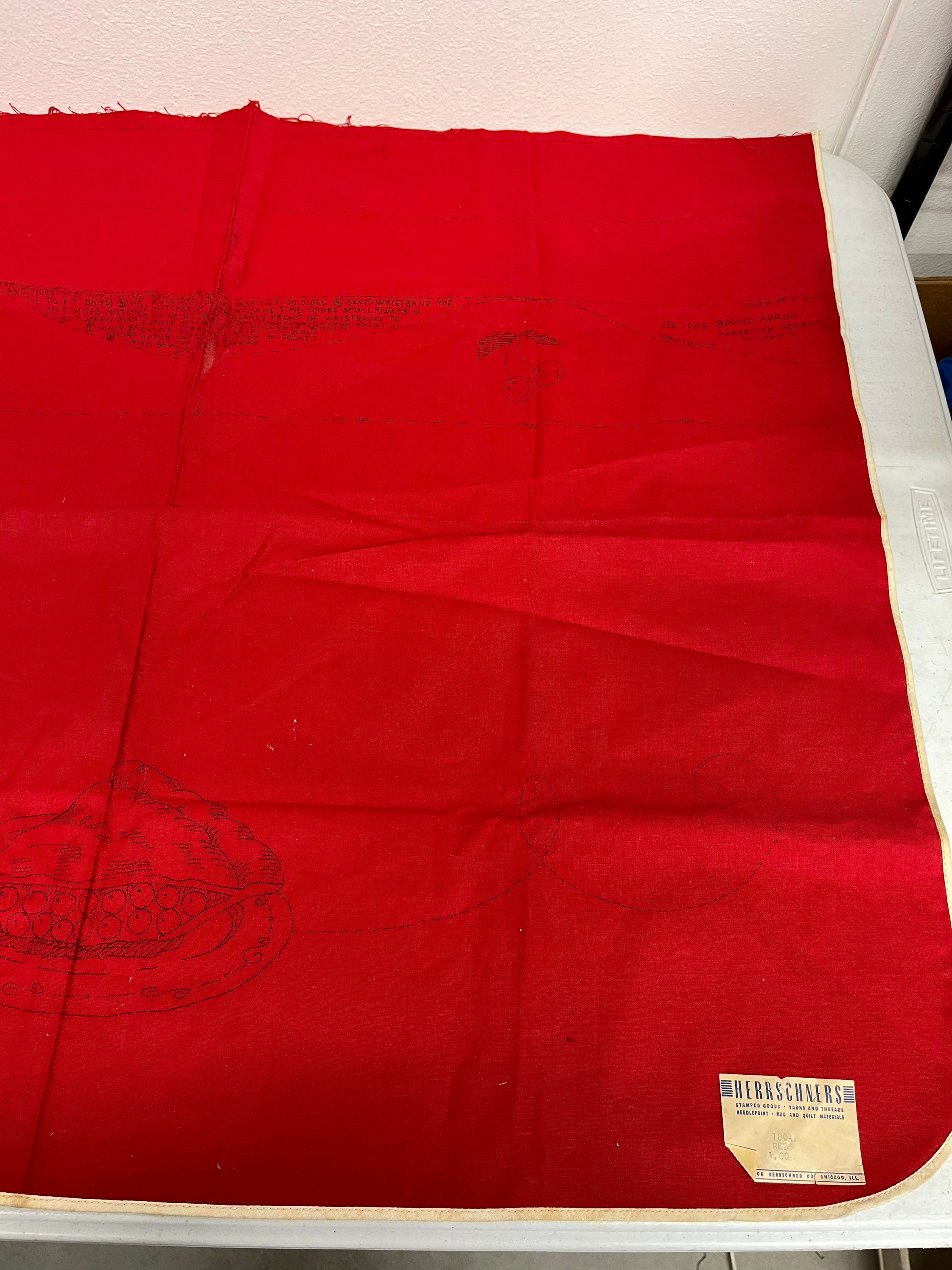 Vintage Pie Themed Red Apron Pattern Unused by Herrschners - Etsy