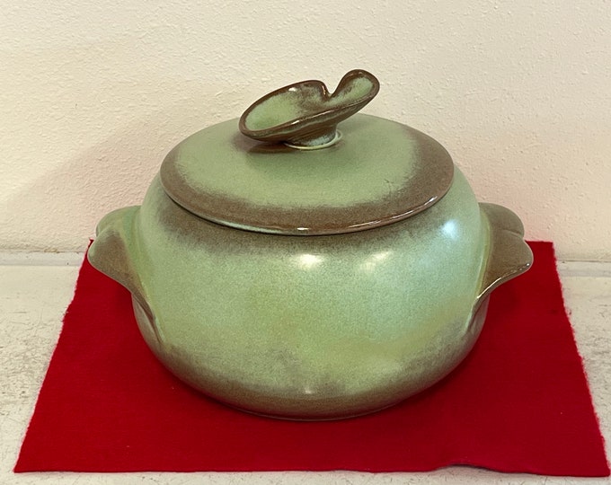 Vintage Frankoma Pottery Bean Pot or Casserole Dish in Prairie Green ...