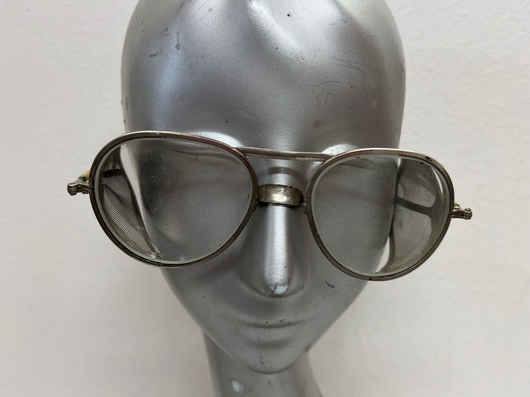 Vintage Willson Safety Glasses Protective Eyewear With Mesh Sides Clear ...