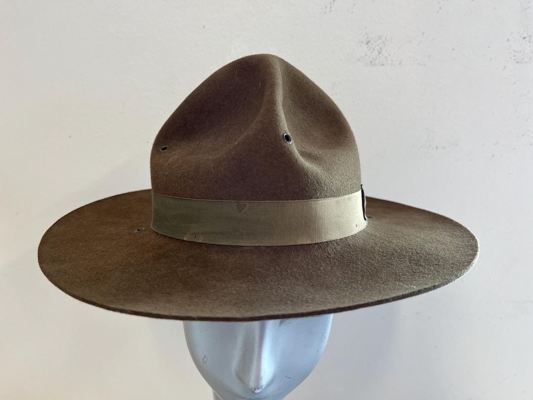 Vintage WW2 Era Campaign Hat Ranger Style Wool Hat Size 7.5 - Etsy