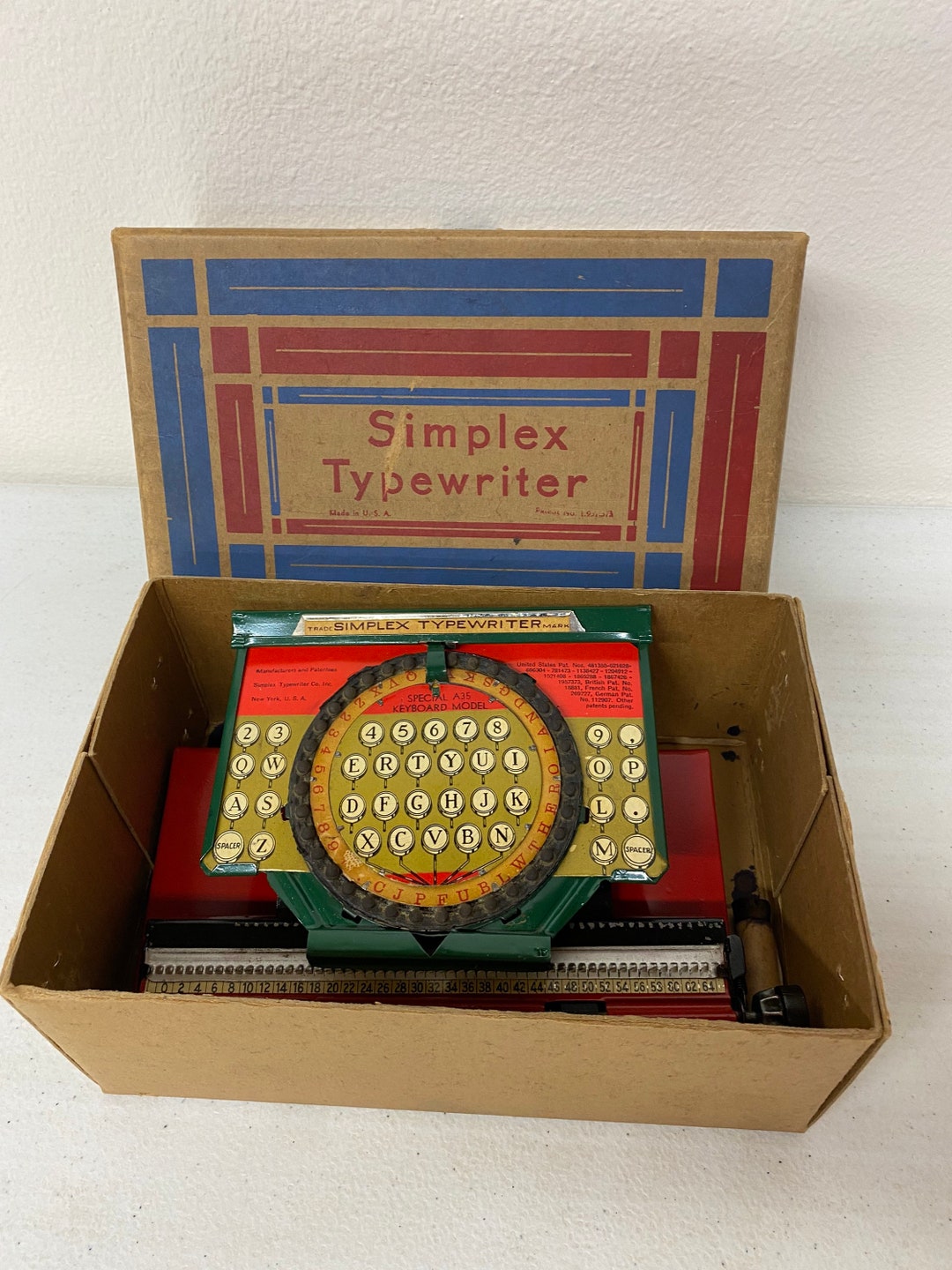 Antique Simplex Typewriter Model A in Original Box Green - Etsy