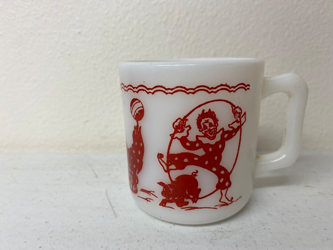 Vintage Circus Themed Small Glass Mug by Anchor Hocking - Etsy