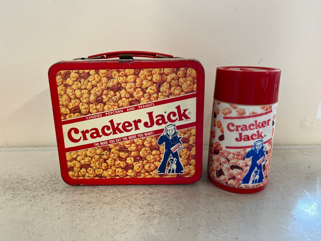 Vintage 1979 Cracker Jack Red Metal Lunch Box With Thermos by Aladdin ...