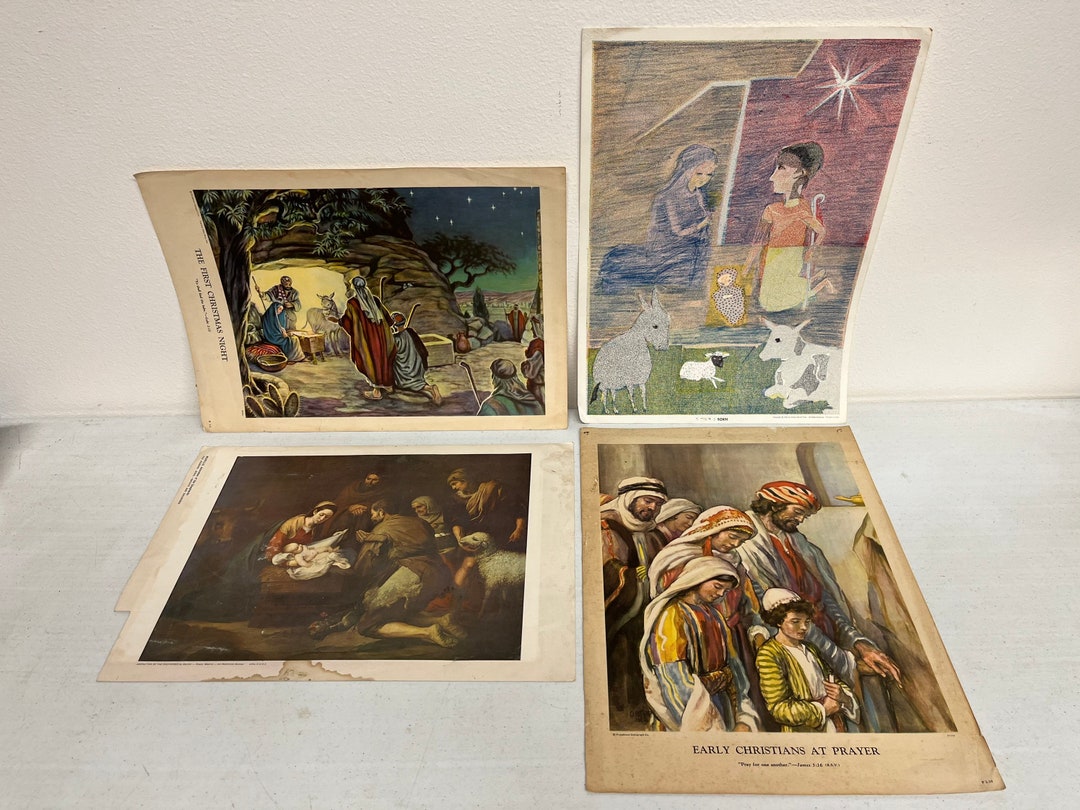 Collection of 1960s Vintage Sunday School Bible Lesson Posters by ...