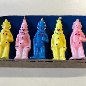 Vintage Circus Clown Themed Novelty Birthday Candles by Gurley Novelty ...