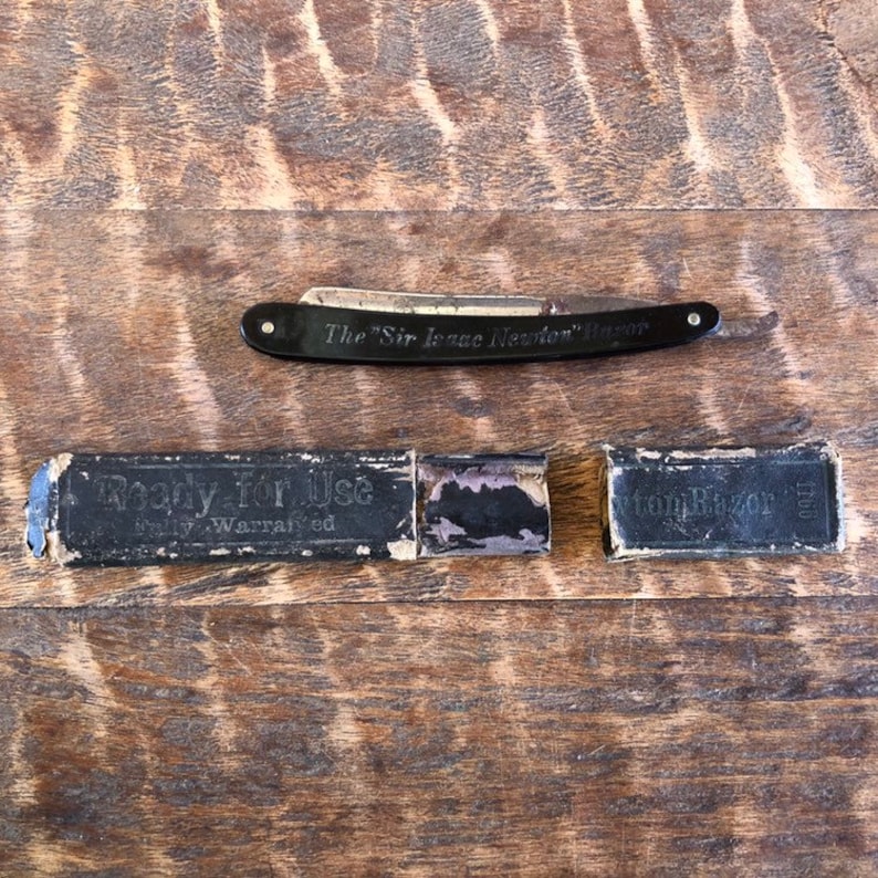 Vintage Sir Isaac Newton Straight Razor in Box - Etsy