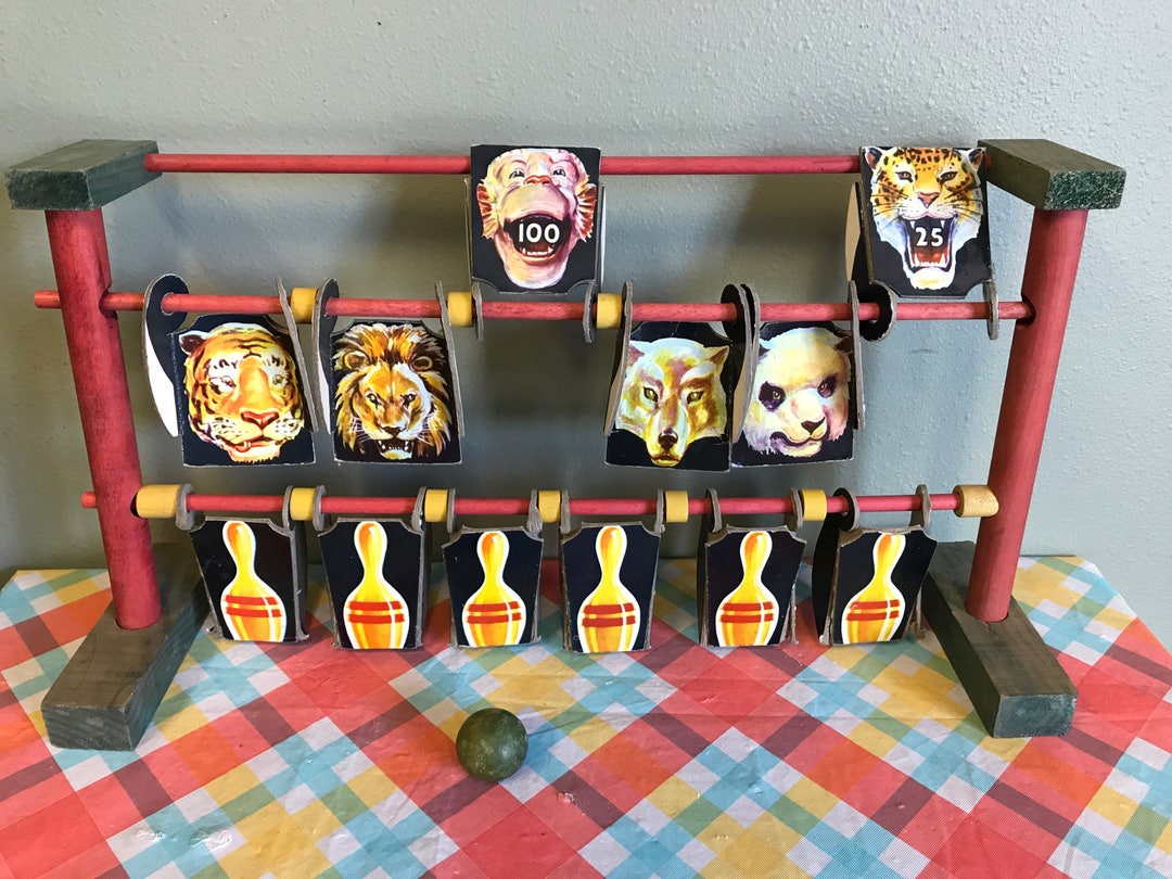 1942 Animal Pop up Jungle Bowling Game in Box - Etsy