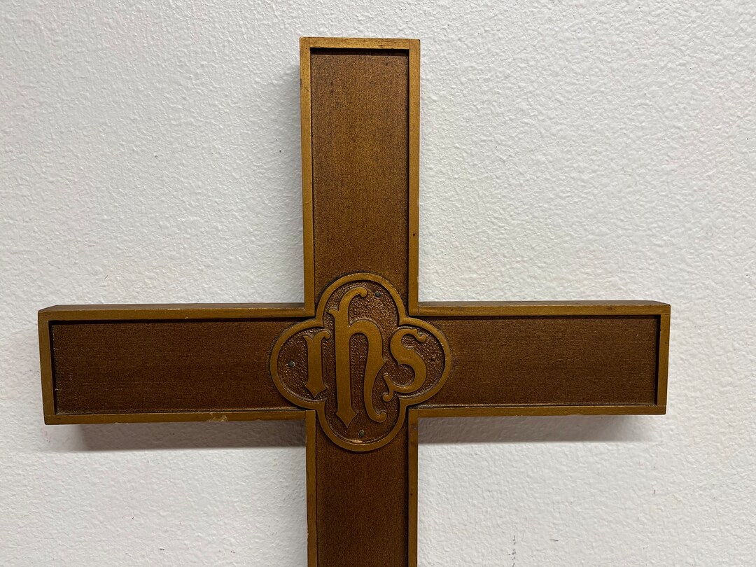 Vintage Methodist Church Wood IHS Altar Cross Religious - Etsy