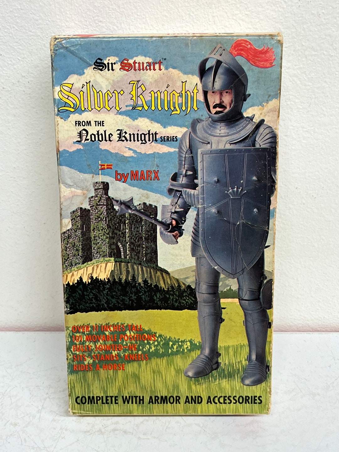 Vintage 1968 Marx Toys Sir Stuart the Silver Knight Action Figure With ...