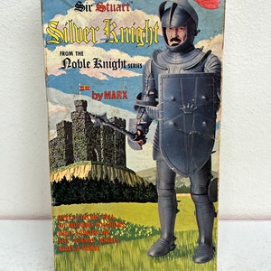 Vintage 1968 Marx Toys Sir Stuart the Silver Knight Action Figure With ...