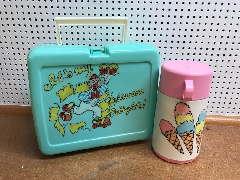Vintage Rare Clown Plastic Lunch Box & Thermos - Etsy