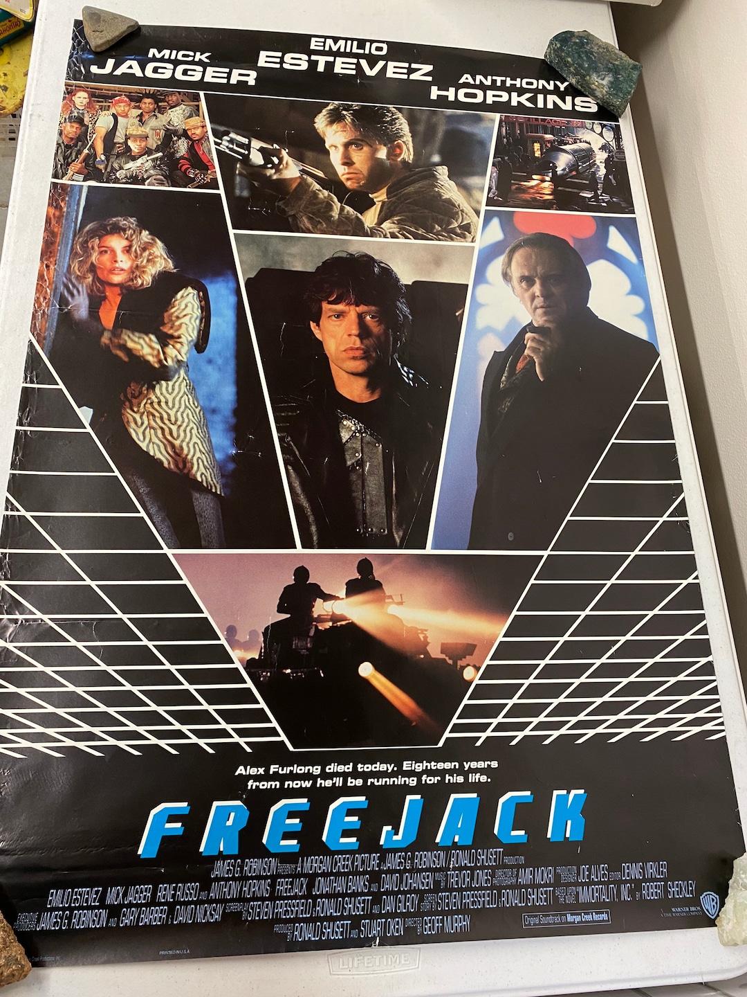 1992 Freejack Movie Poster Emilio Estevez Mick Jagger Anthony Hopkins ...