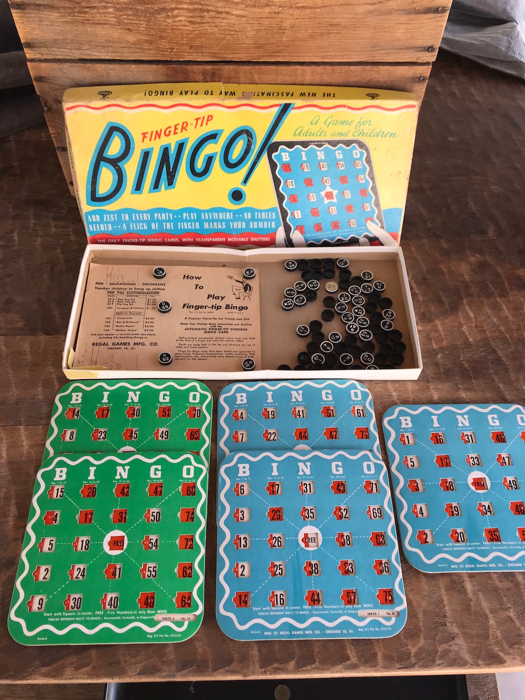 Vintage 1950s Finger Tip Bingo Game by Regal Manufacturing Co - Etsy