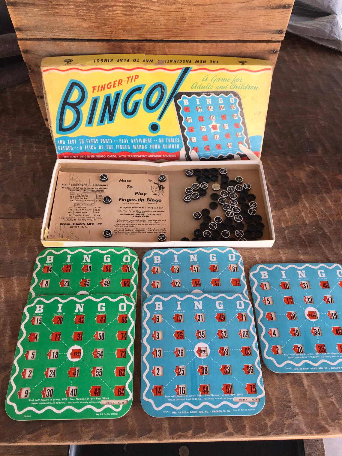 Vintage 1950s Finger Tip Bingo Game by Regal Manufacturing Co - Etsy