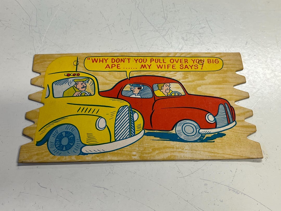 Vintage Gag Gift Big Ape Cardboard Sign Joke Big Postcard by Komic Kard - Etsy