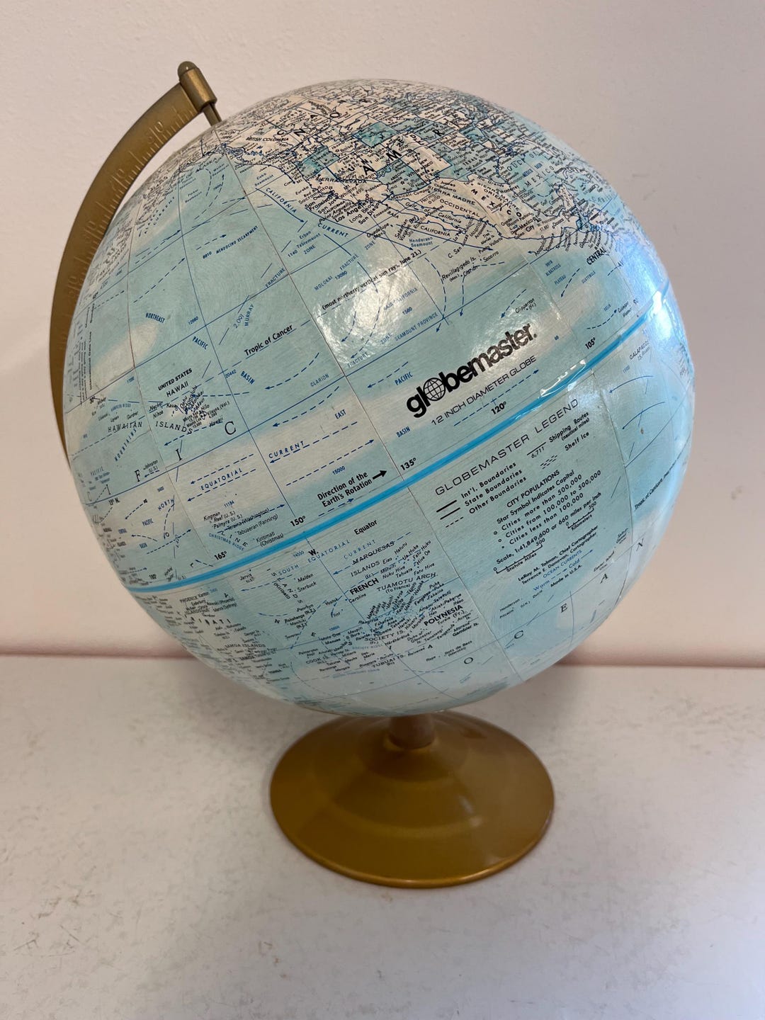 Vintage Globemaster 12 Inch Diameter World Globe - Etsy