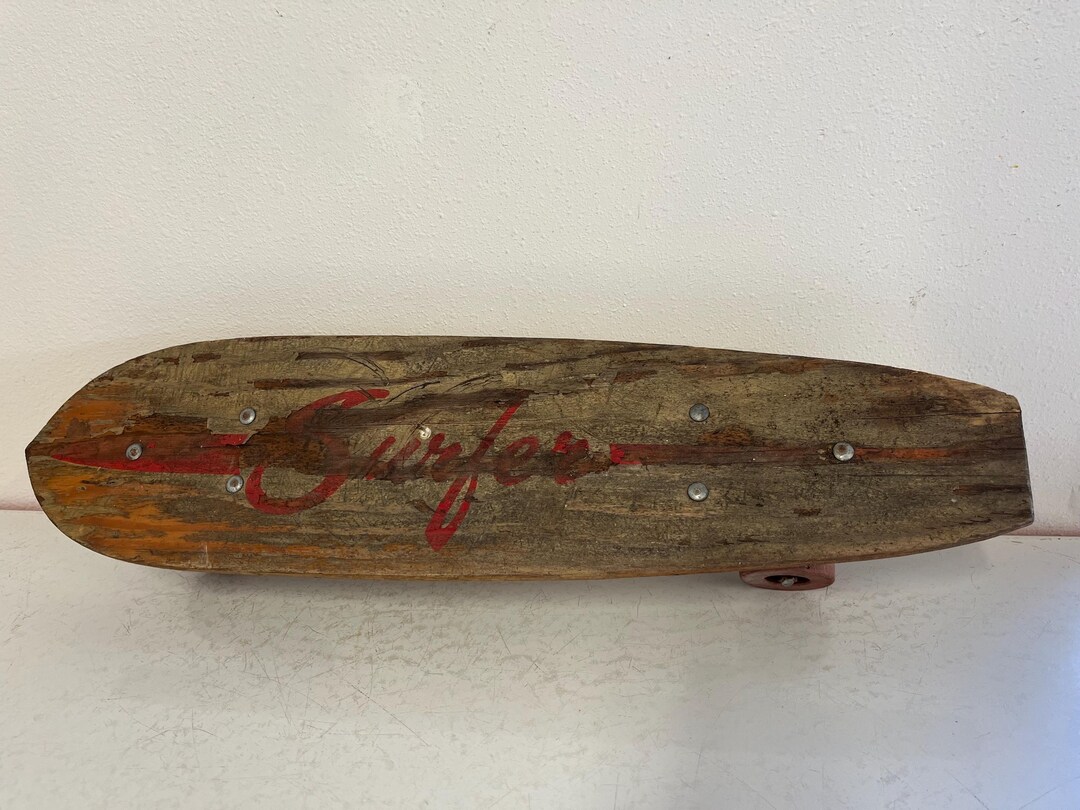 Vintage 1960s Surfer Skateboard Wood - Etsy