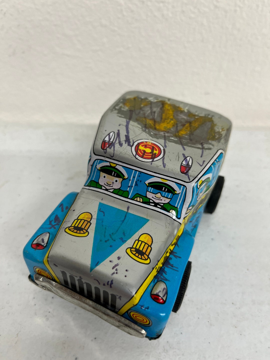 Vintage Tin Toy Police Truck Marked Made in Japan K Car - Etsy