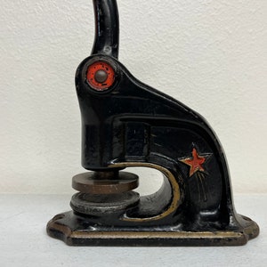 Antique Cast Iron Red Star Book Stamp Farnsworth Public Library Oconto ...