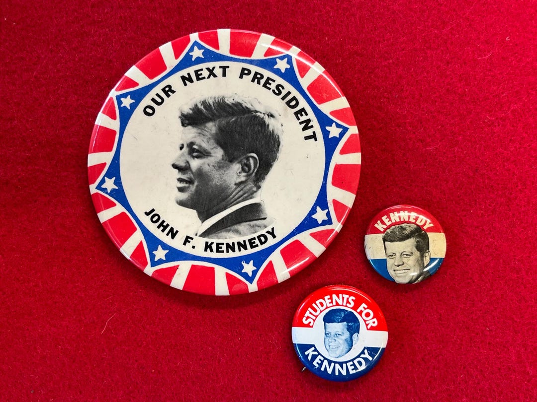 Collection of Vintage Political Pins John F Kennedy JFK - Etsy