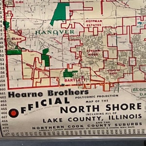 Vintage 1950s Hearne Bros Polyconic Projection Pull Down Map of North ...