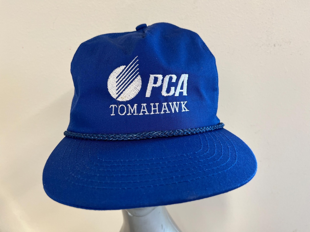 Vintage PCA Tomahawk Blue Mesh Farm Hat Trucker Hat Snapback Wisconsin ...