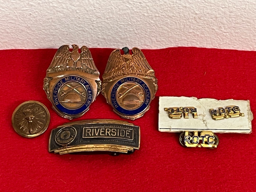 Vintage Riverside US Military Academy Pins, Buckle, Badges ROTC - Etsy