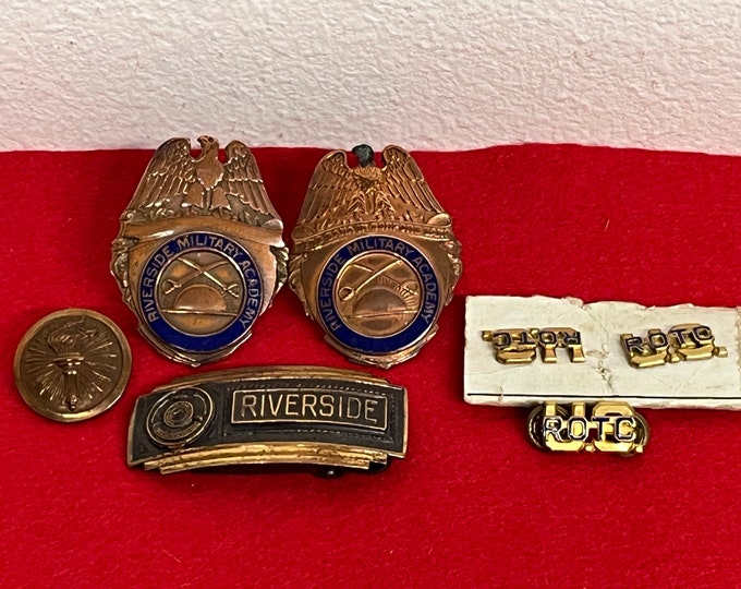 Vintage Riverside US Military Academy Pins, Buckle, Badges ROTC - Etsy