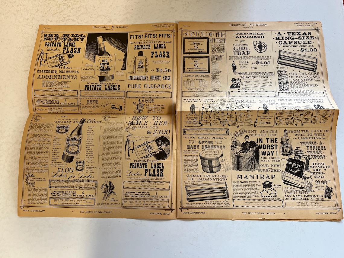Vintage 1959 Doc’s Apothecary Illustrated Miscellany Paper ...