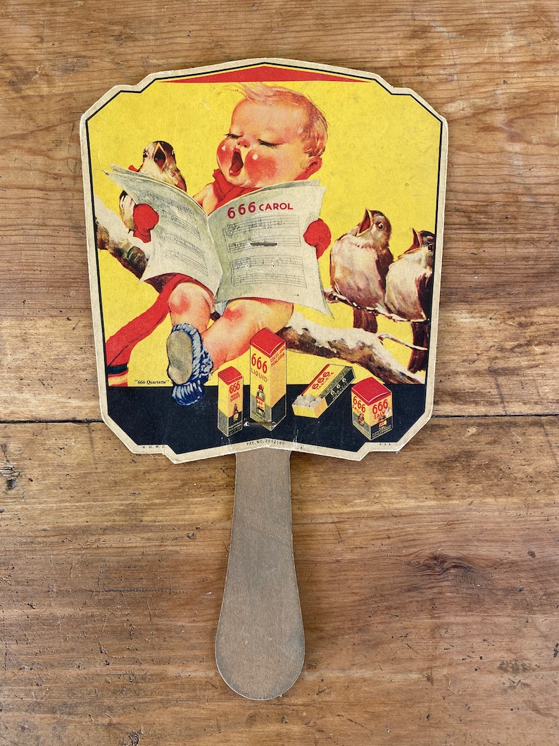Vintage 666 Liquid Advertisement Paper Fan - Etsy