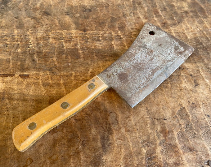 Vintage Briddell Solid Steel Butcher Knife Meat Cleaver - Etsy