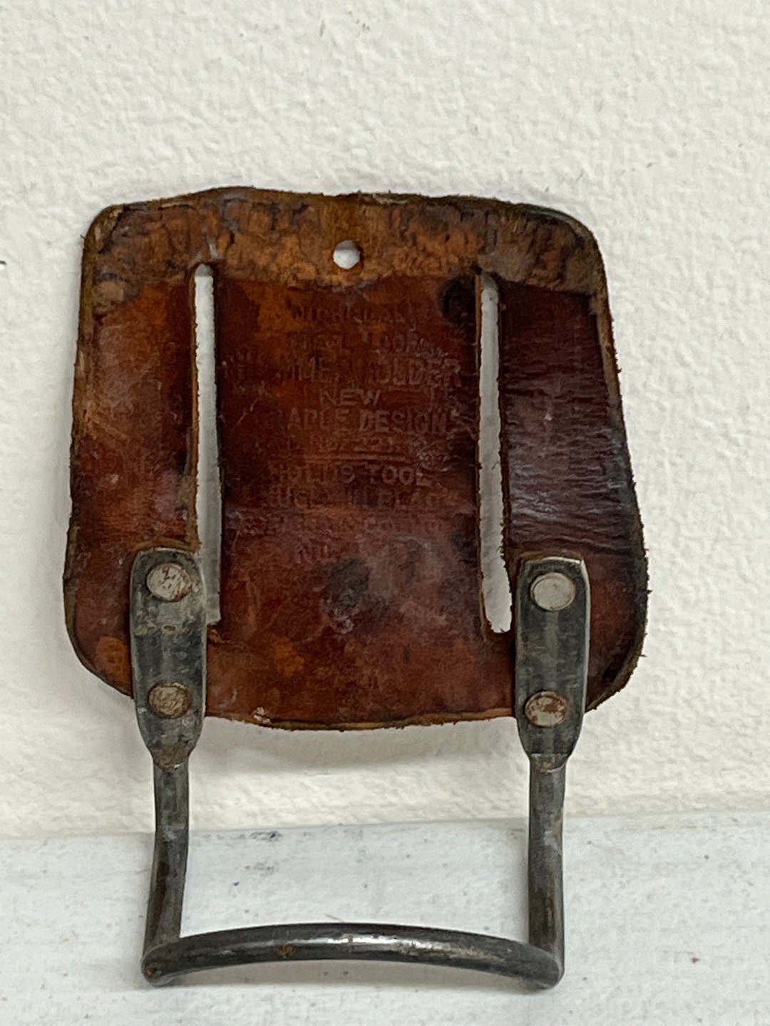 Vintage “nicholas” Steel Loop Hammer Holder New Cradle Design Top Grain ...