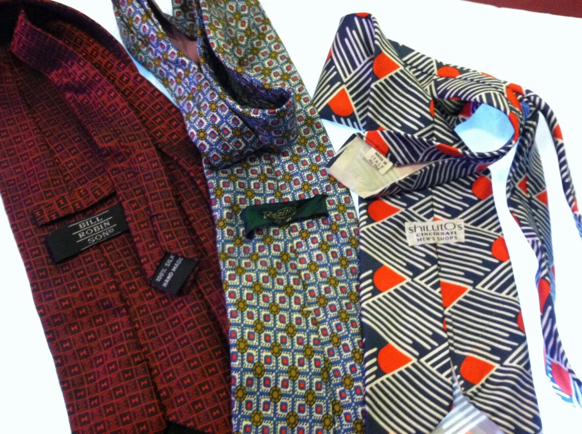 3 1970s-80s Silk Ties Lot 1 | Etsy