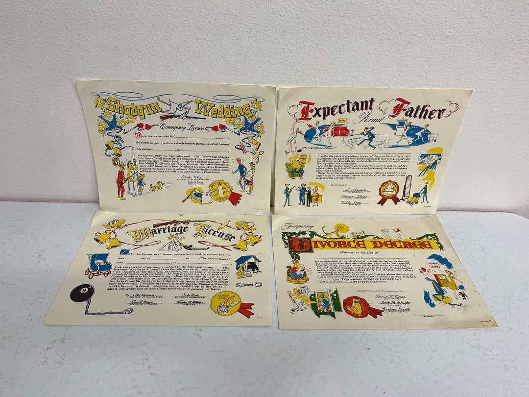 Vintage Joke License Permit or Decree Collection Set 1 - Etsy