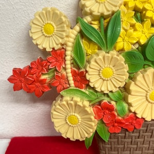 Vintage 1975 Syroco Flower Bouquet Basket Wall Decor Made in USA - Etsy
