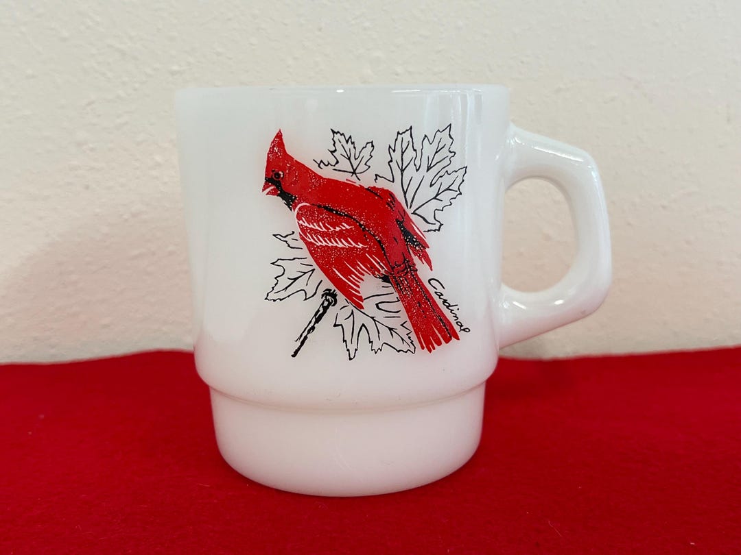 Vintage Cardinal Fire King Coffee Cup - Etsy