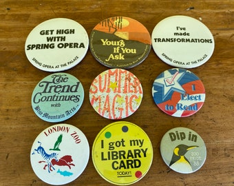 Library Buttons - Etsy