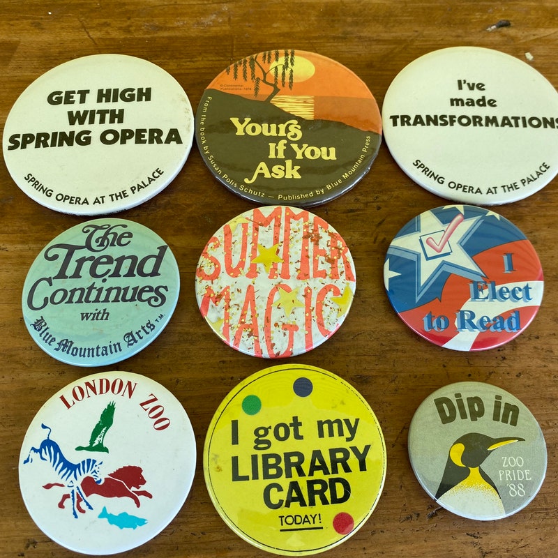 Library Buttons - Etsy