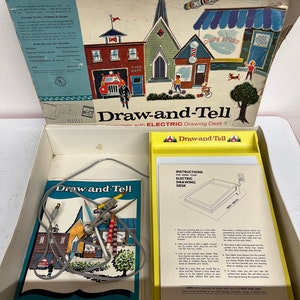 Vintage 1961 Draw and Tell Set With Electric Drawing Desk in Box by ...