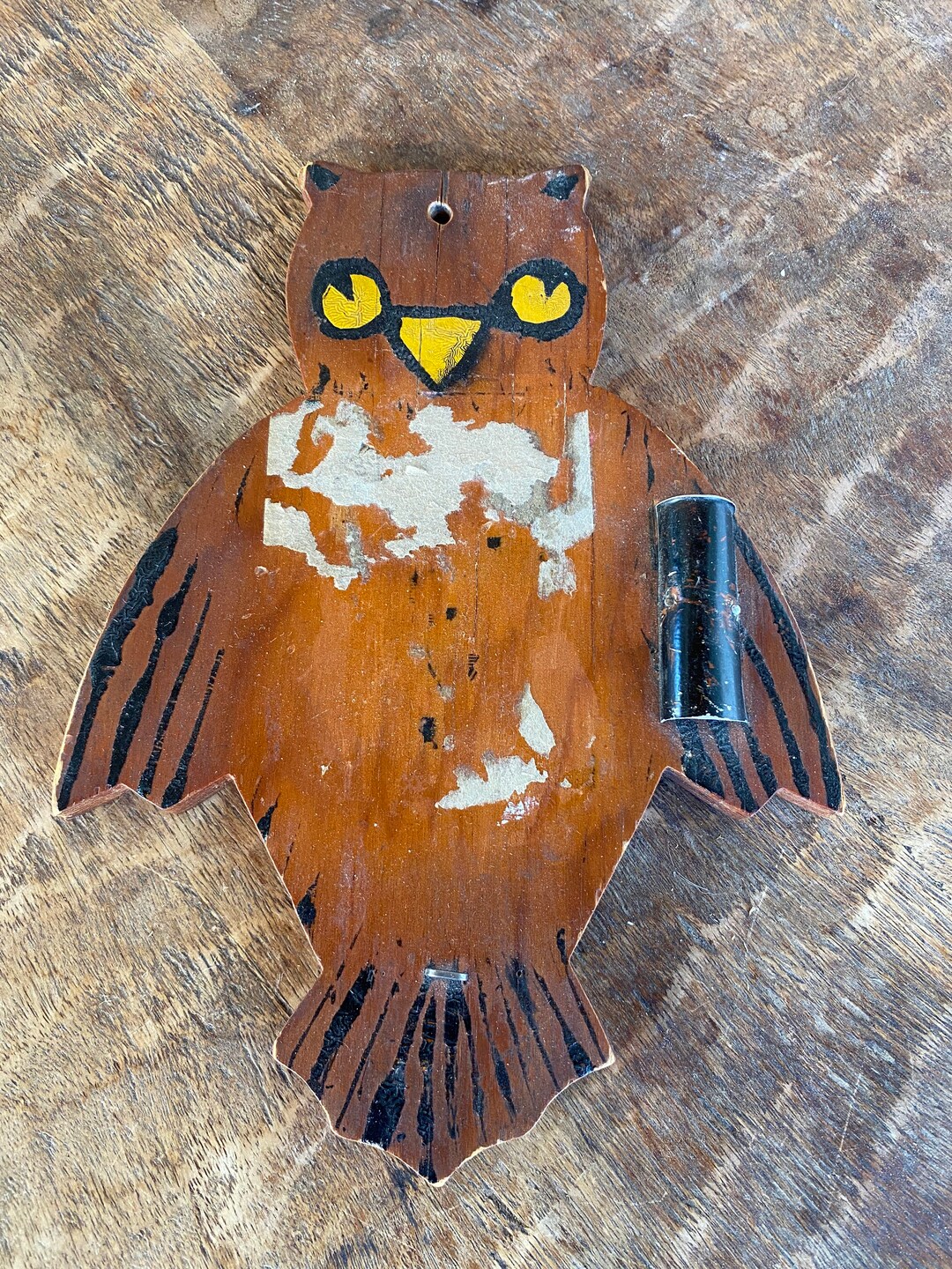 Vintage 1939 Folk Art Owl Kitchen Notepad Holder - Etsy