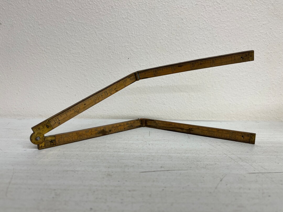 Antique Lufkin Wood & Metal Folding Ruler - Etsy