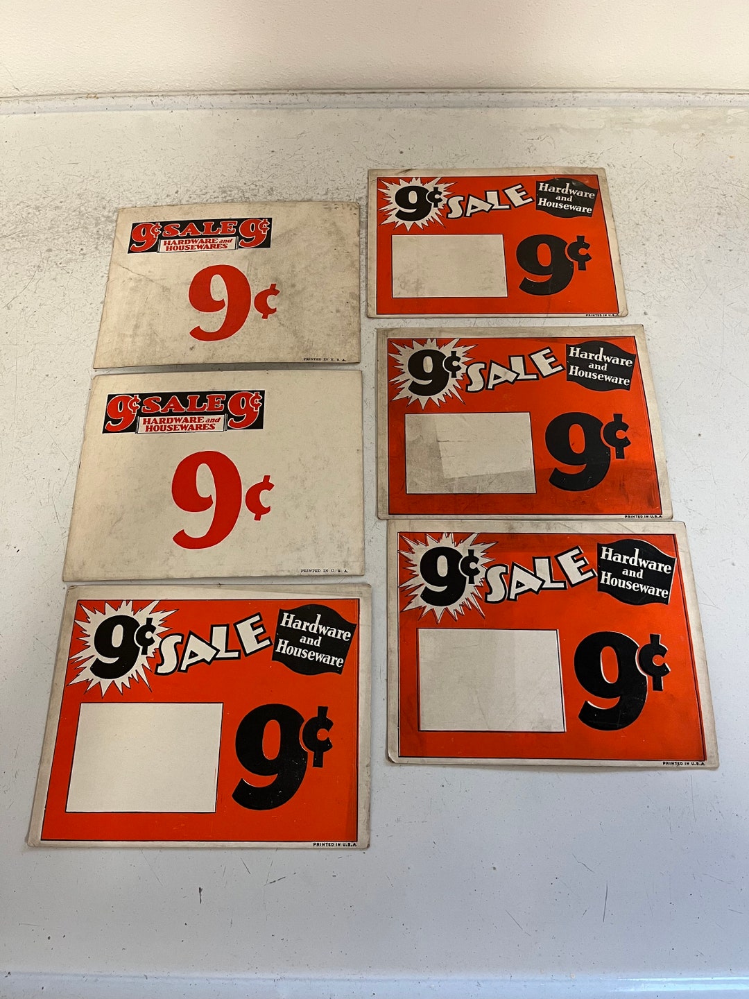 Vintage 1940s-50s Unused Hardware Store Display Cardboard Sale Signs ...