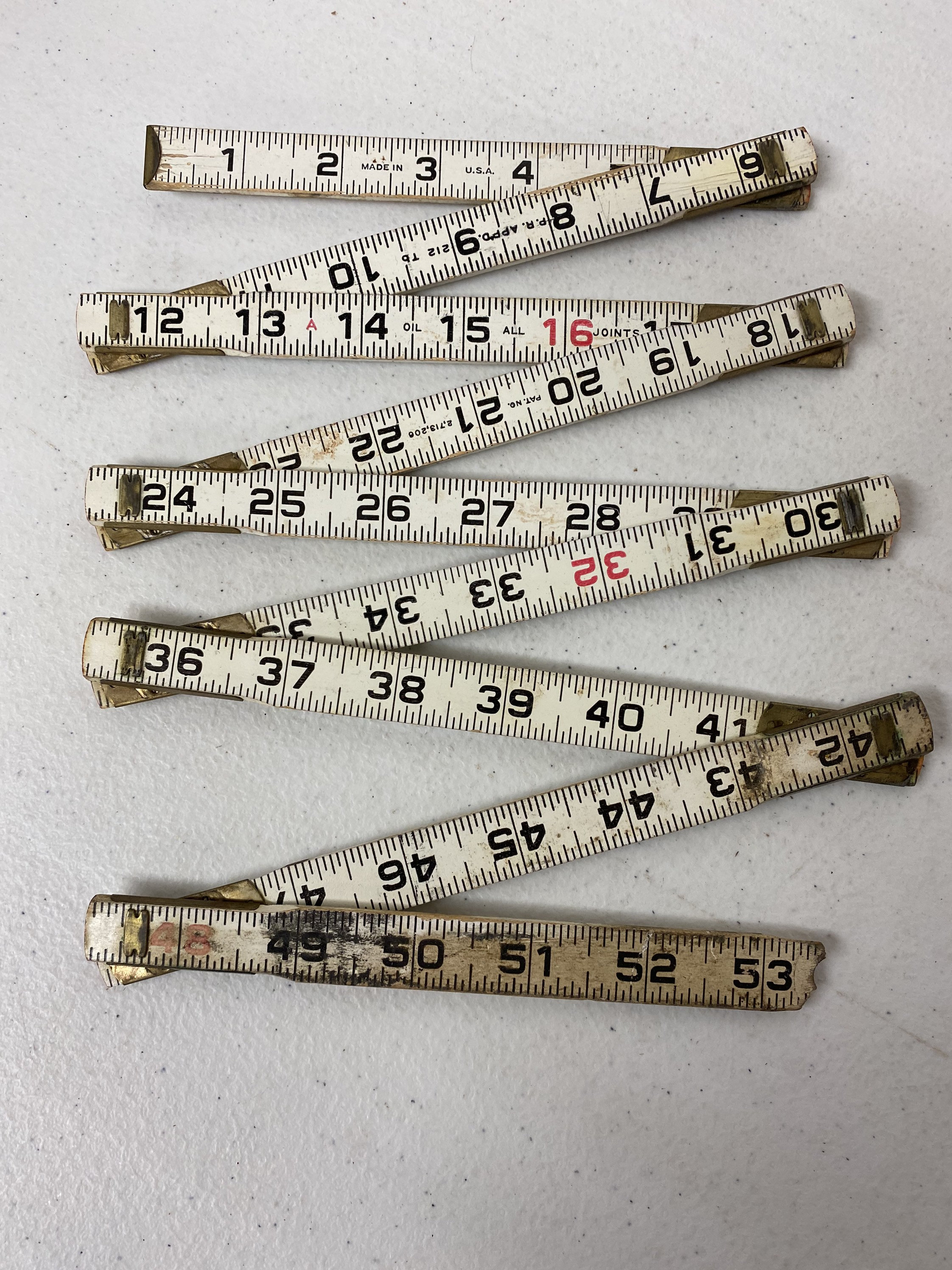 Vintage Lufkin White Wood & Metal Folding Ruler | Etsy