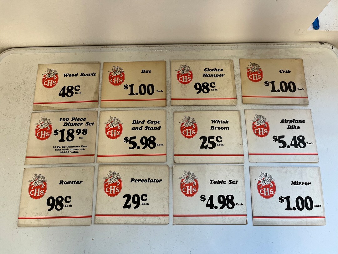 Vintage 1940s-50s Hardware Store Display Cardboard Sale Signs CHS ...