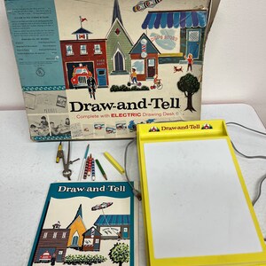 Vintage 1961 Draw and Tell Set With Electric Drawing Desk in Box by ...
